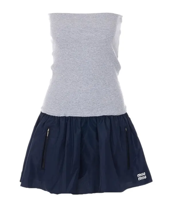 Miu Miu Strapless Mini Skirt With Zippered Pockets