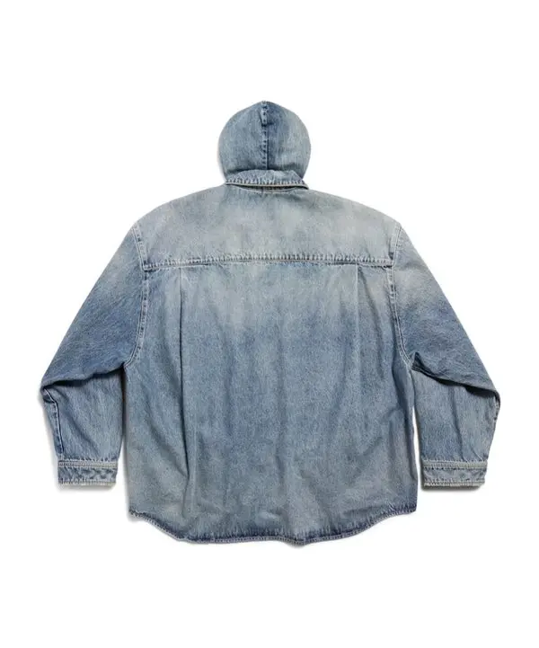 Balenciaga Collared Long-sleeve Denim Shirt