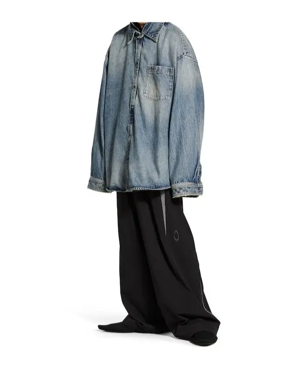 Balenciaga Collared Long-sleeve Denim Shirt