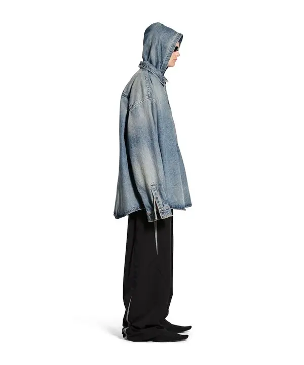 Balenciaga Collared Long-sleeve Denim Shirt