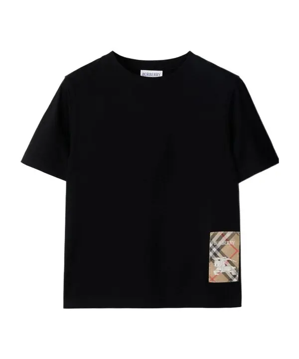 Burberry Check-patch T-shirt - Black