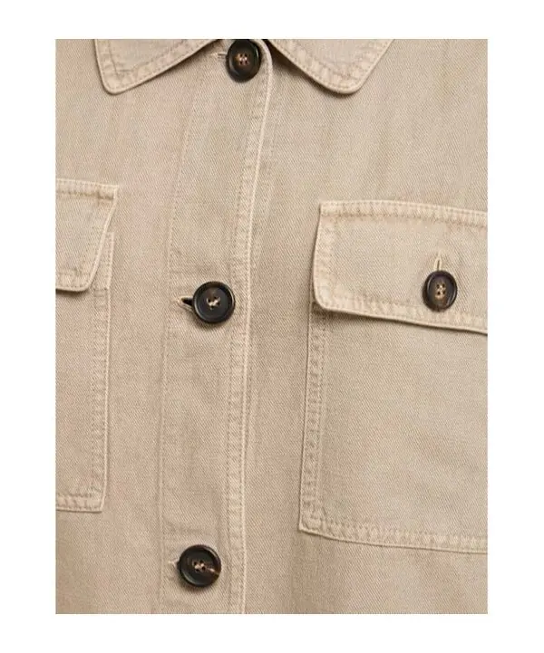 Brunello Cucinelli Cotton Blend Jacket With Four Front Pockets