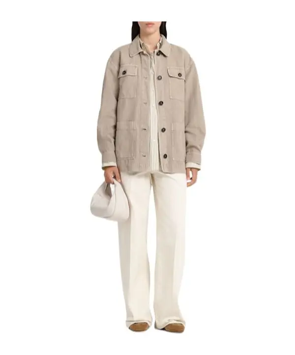 Brunello Cucinelli Cotton Blend Jacket With Four Front Pockets