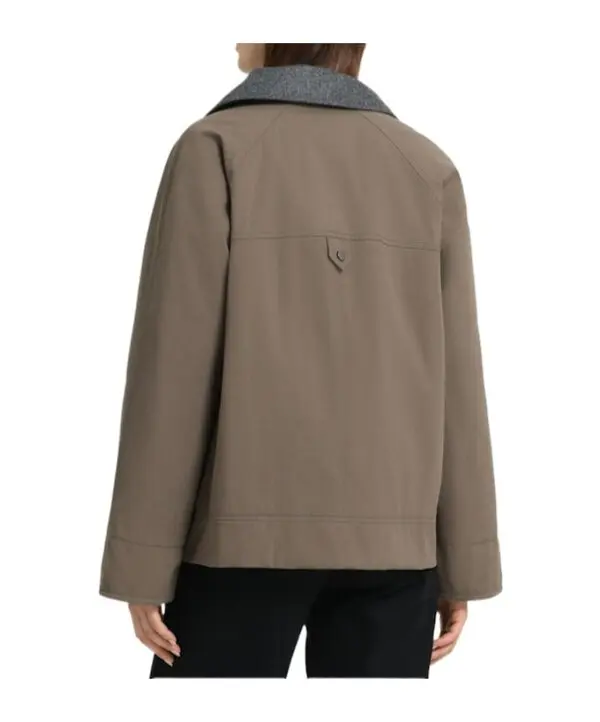 Brunello Cucinelli Cotton Blend Canvas Jacket With Snap Button And Concealed Zip Closure - Green