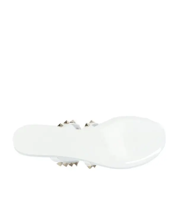 Valentino Garavani Rockstud Open Toe Flat Sandals - White