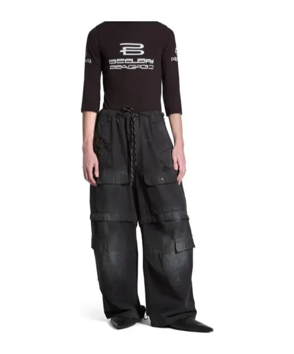 Balenciaga Large Cargo Pants With Zipper Detail