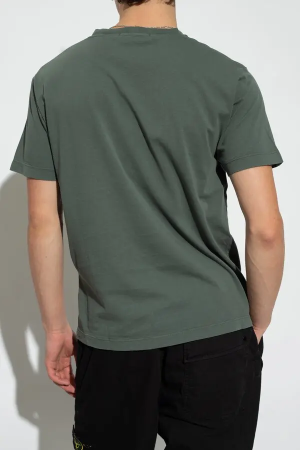 Stone Island Logo Printed Crewneck T-shirt