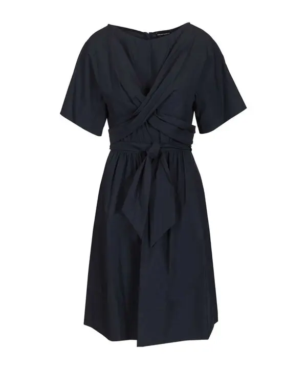 Emporio Armani Wrap Belted V-neck Dress