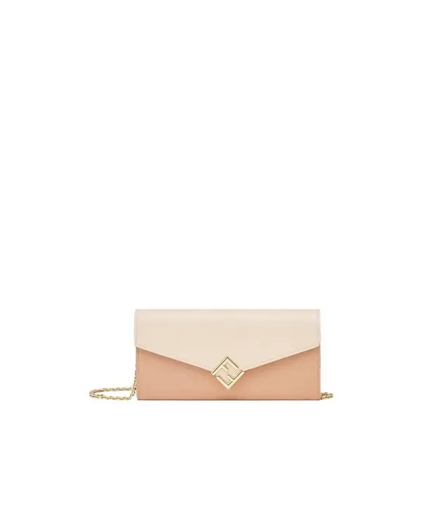 Fendi Ff Diamonds Rectangular Chained Wallet - Pink