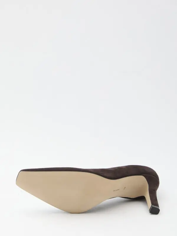THE ROW Carla Square Toe Pumps - Brown