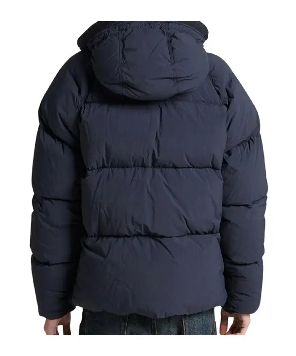 TEN C Concealed Hooded Puffer Jacket With Zip Closure And Pockets