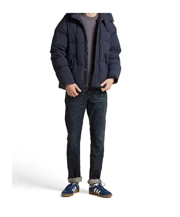 TEN C Concealed Hooded Puffer Jacket With Zip Closure And Pockets