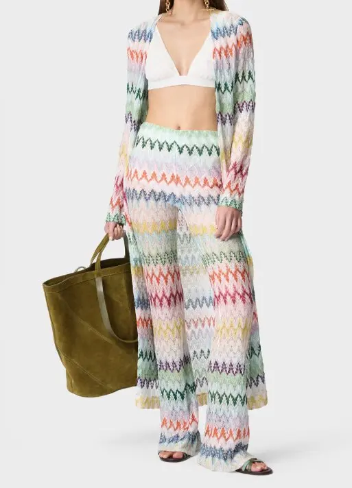 Missoni Long Zig Zag Lace Cardigan - Multicolor