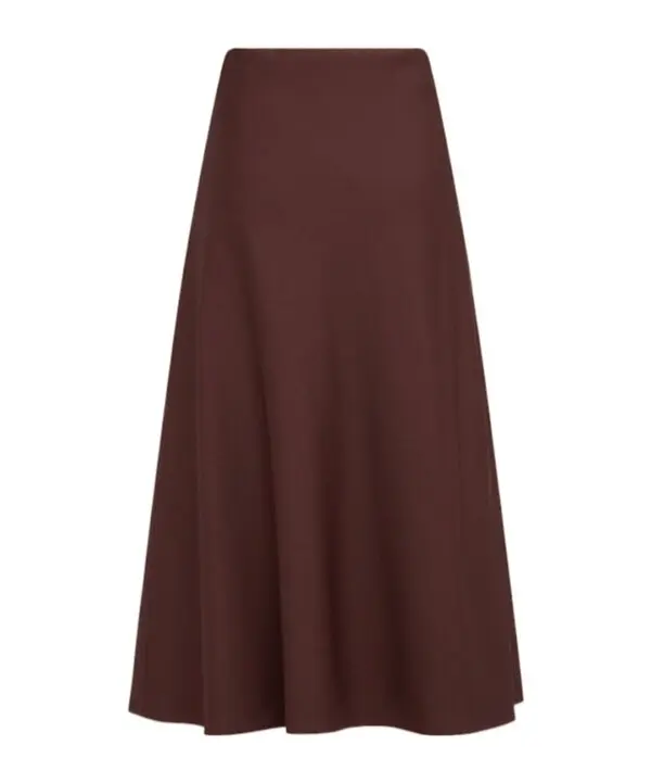 Brunello Cucinelli Wool Blend Midi Skirt - Red