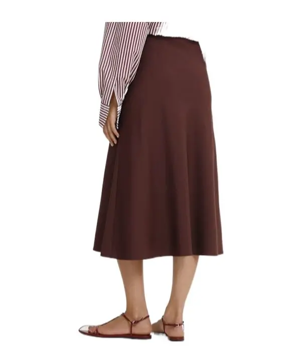 Brunello Cucinelli Wool Blend Midi Skirt - Red