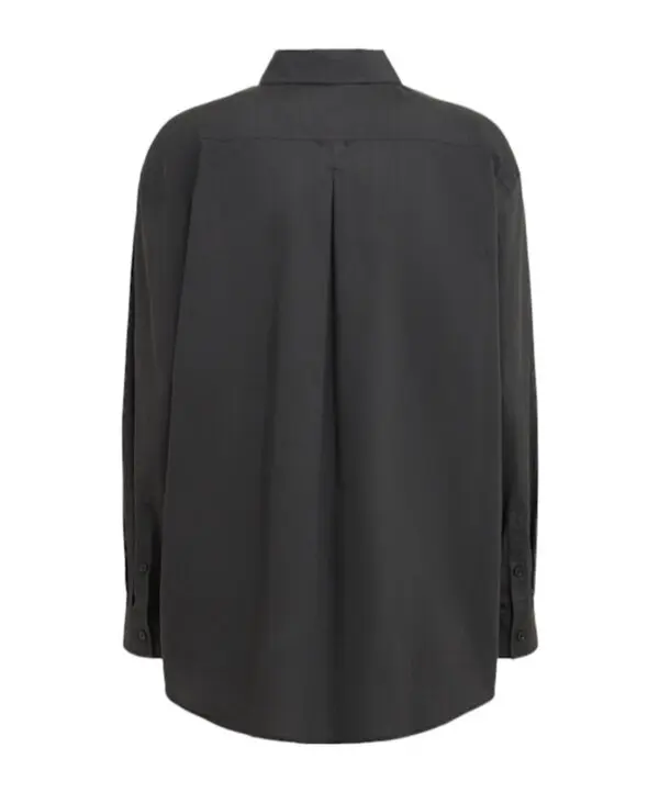 TOTEME Classic Organic Cotton Tumbled Shirt With Button Cuffs - Black