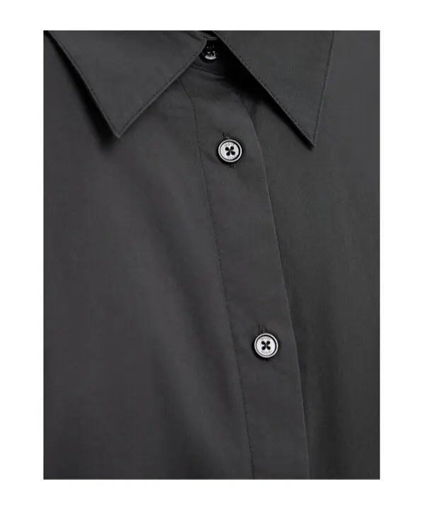 TOTEME Classic Organic Cotton Tumbled Shirt With Button Cuffs - Black