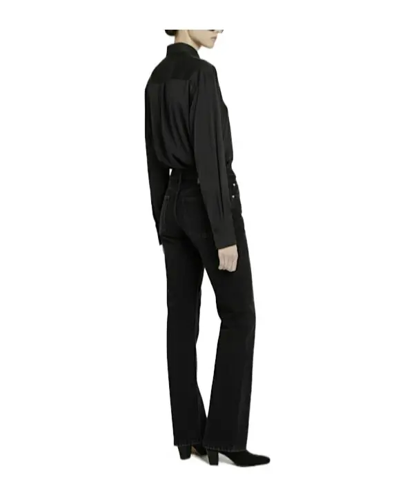 TOTEME Classic Organic Cotton Tumbled Shirt With Button Cuffs - Black