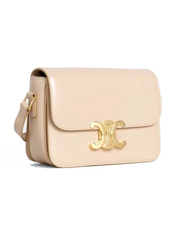 Celine Teen Triomphe Bag In Shiny Calfskin - Nude
