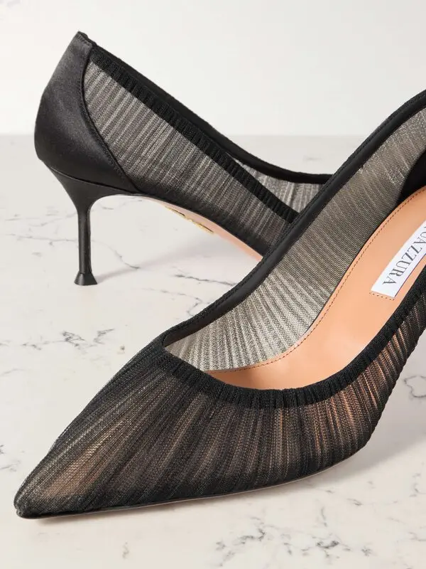 AQUAZZURA Pointed Toe Mesh Pumps