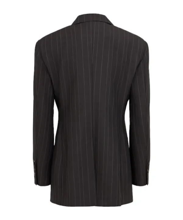 Brunello Cucinelli Pinstripe Wool Suit Blazer