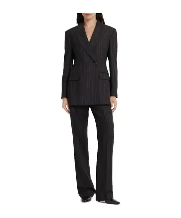 Brunello Cucinelli Pinstripe Wool Suit Blazer