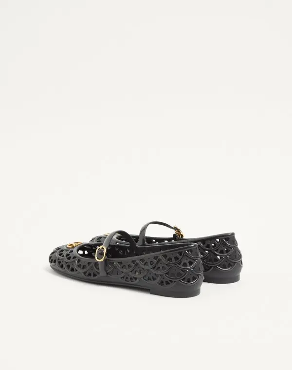 Valentino Garavani Ondette Rubber Ballerinas - Black
