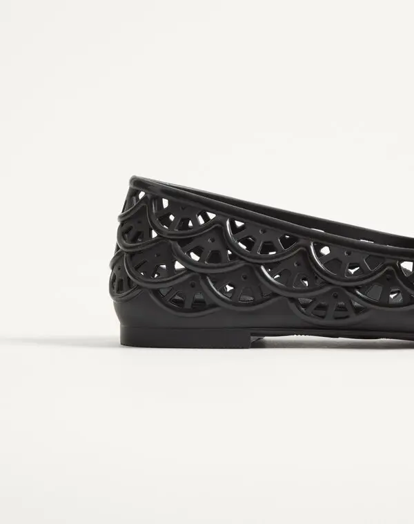 Valentino Garavani Ondette Rubber Ballerinas - Black