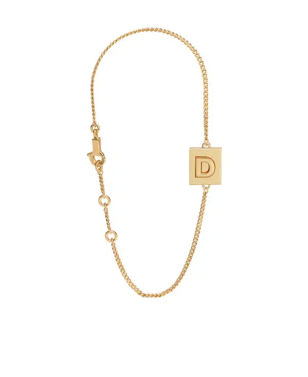 Celine Alphabet D Bracelet In Brass With Gold Finish - Yellow