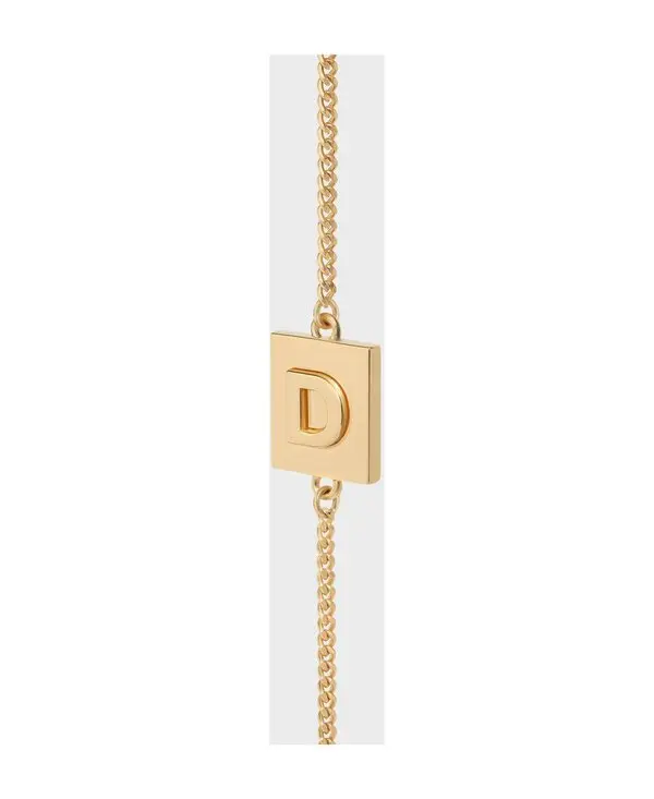 Celine Alphabet D Bracelet In Brass With Gold Finish