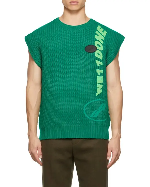 We11Done Ribbed Logo-knit Sleeveless Vest