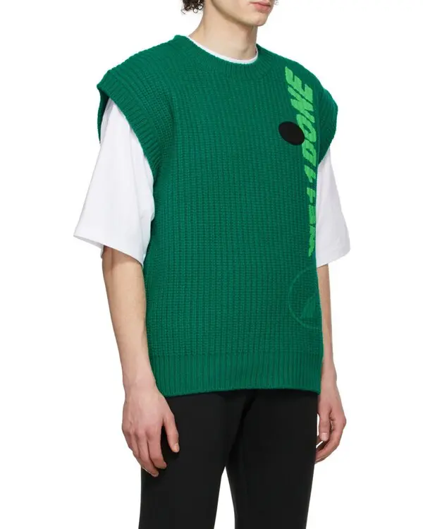 We11Done Ribbed Logo-knit Sleeveless Vest