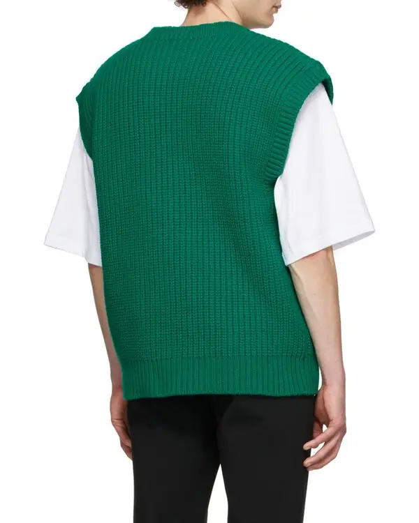 We11Done Ribbed Logo-knit Sleeveless Vest