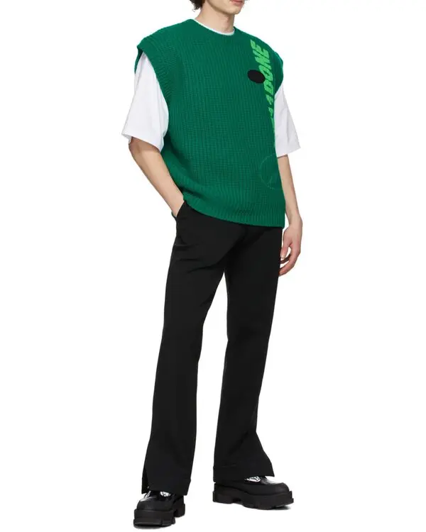 We11Done Ribbed Logo-knit Sleeveless Vest