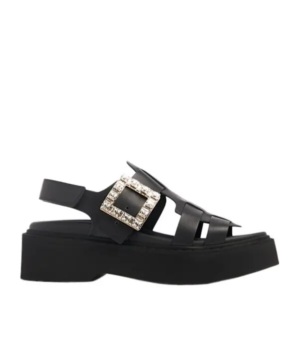 ROGER VIVIER Openwork Sandals With Decorative Buckle