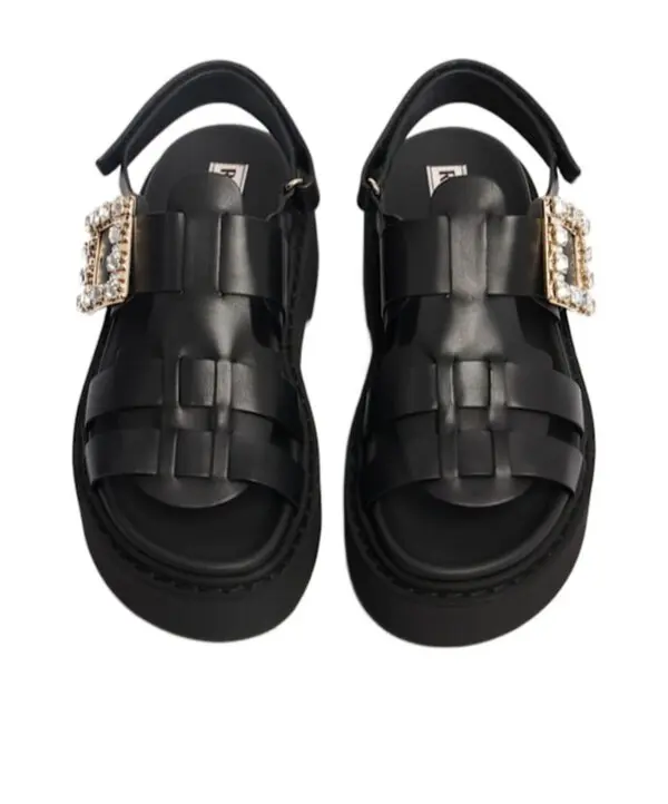 ROGER VIVIER Openwork Sandals With Decorative Buckle