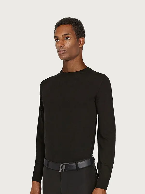 FERRAGAMO Two-tone Logo Buckle Leather Belt