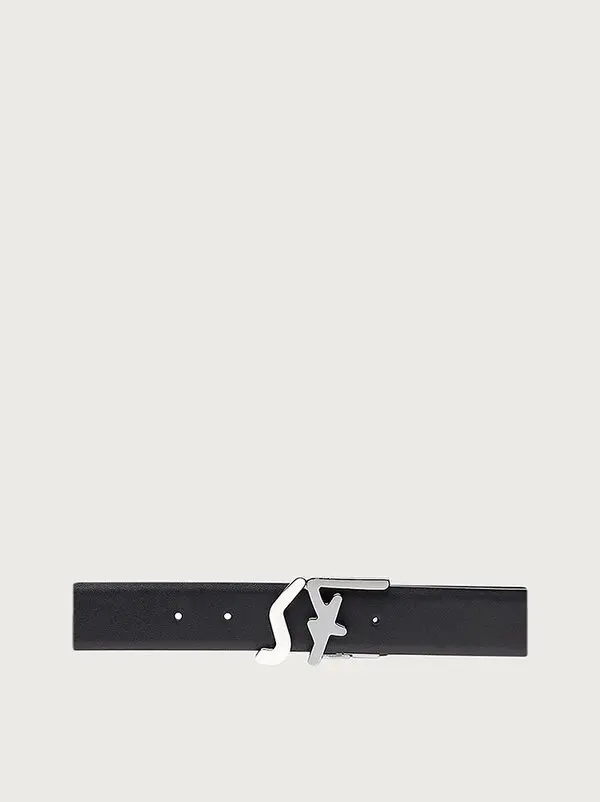 FERRAGAMO Two-tone Logo Buckle Leather Belt