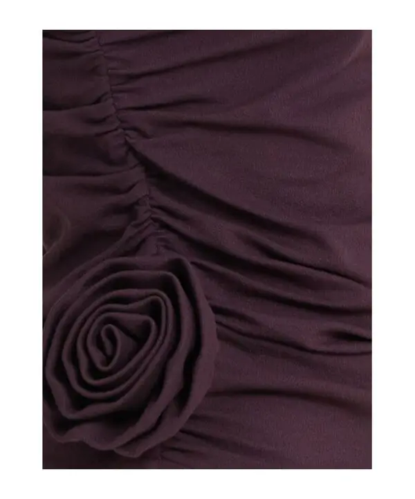 Magda Butrym One-shoulder Draped Jersey Top With Rose Detail