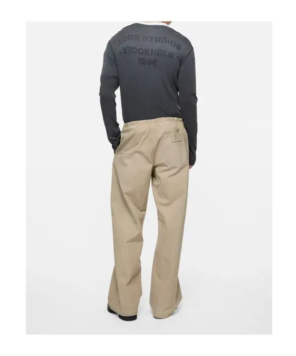 Acne Studios Relaxed Fit Drawstring Pants With Embroidered Logo