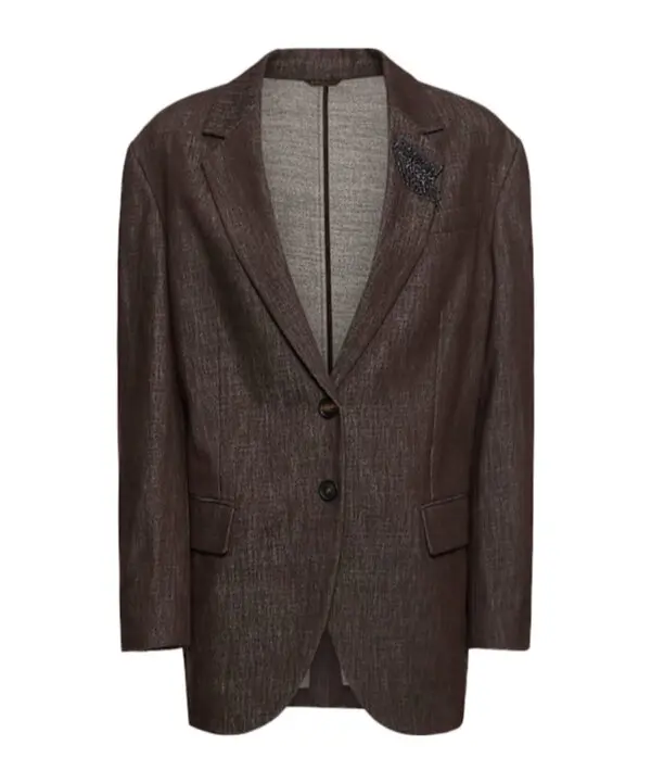 Brunello Cucinelli Cotton Suit-type Blazer With Notched Lapel And Vented Back