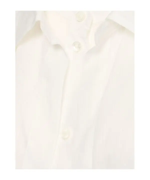 TOTEME Double Collar Ramie Shirt With Button Cuffs - White