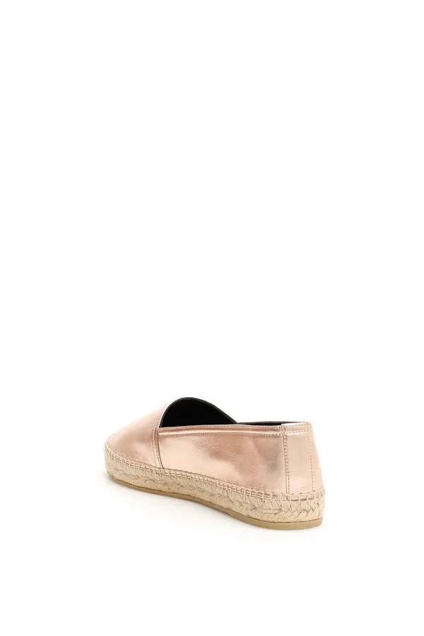 Saint Laurent Metallic Logo Espadrille Flats