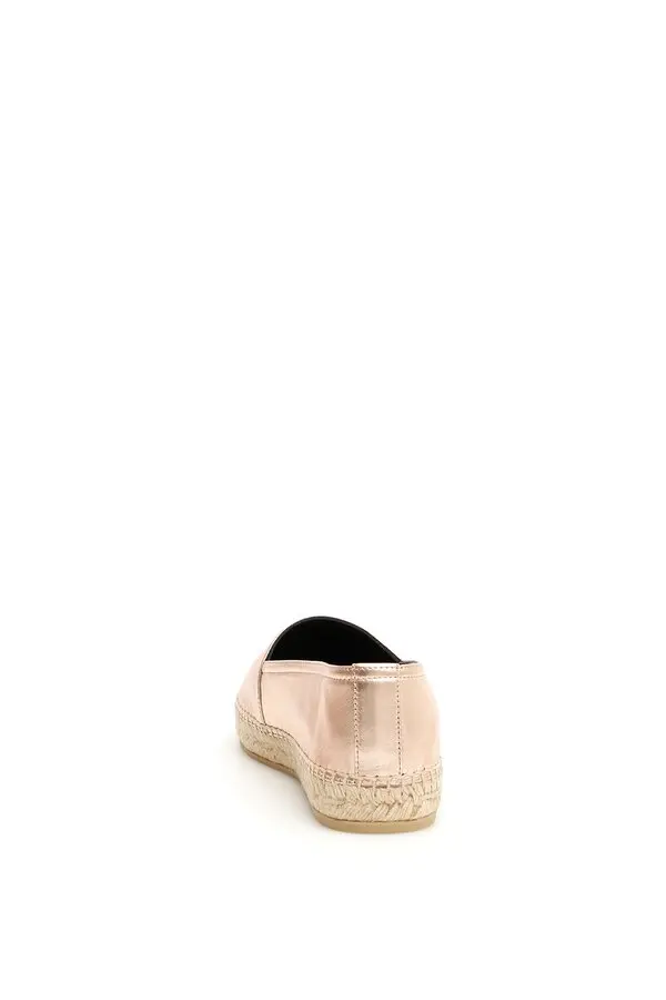 Saint Laurent Metallic Logo Espadrille Flats