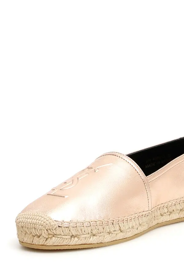 Saint Laurent Metallic Logo Espadrille Flats