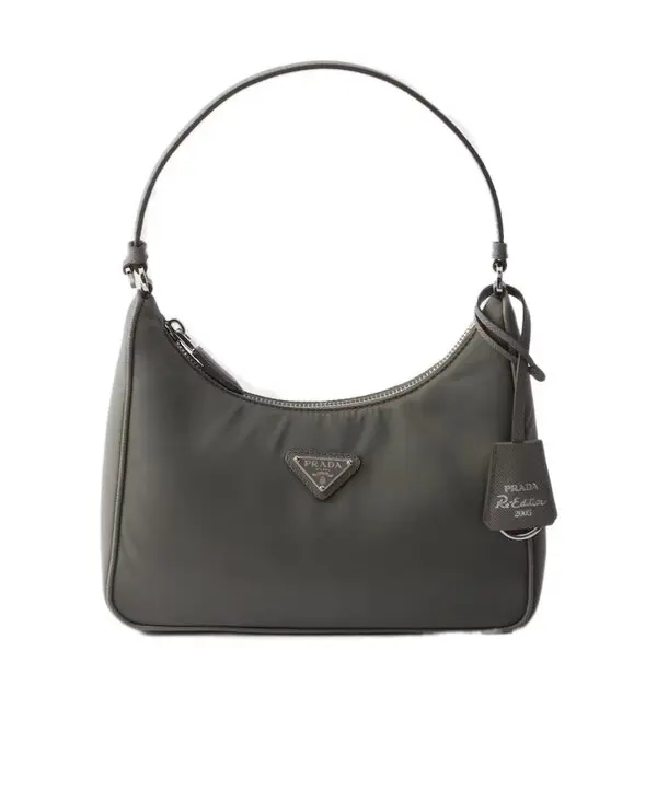 Prada Zipper Mini Bag - Mercury Ash