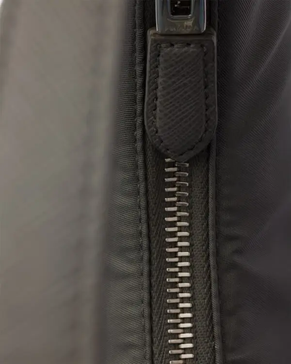 Prada Zipper Mini Bag - Mercury Ash
