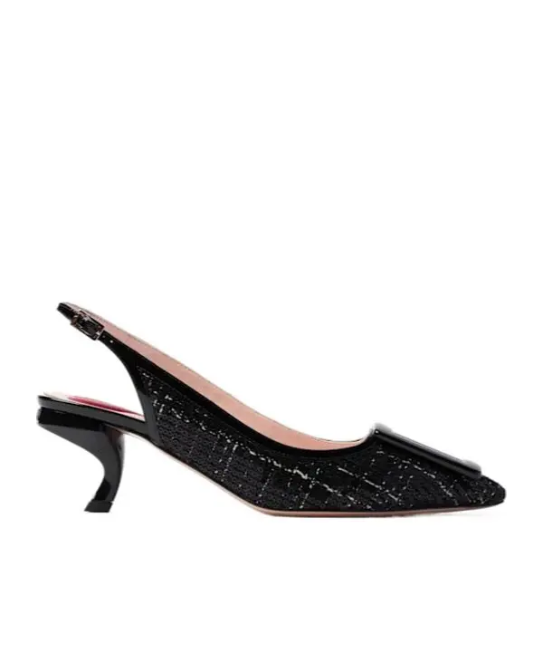 ROGER VIVIER Virgule Pointed-toe Slingback Sandals With Buckle
