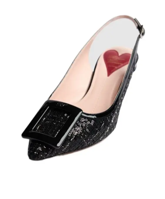 ROGER VIVIER Virgule Pointed-toe Slingback Sandals With Buckle