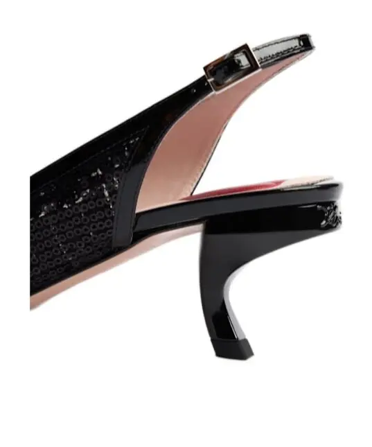 ROGER VIVIER Virgule Pointed-toe Slingback Sandals With Buckle